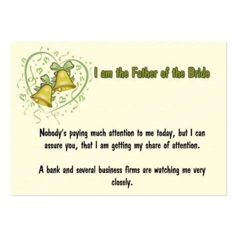 Father Of The Bride Business Card Father Of The Bride Funny Business