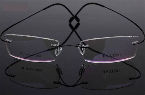 Mens Rimless Rectangle Titanium Flexible Lightweight Optical Eyeglass Mens Rimless Rectangle Titanium Flexible Lightweight Optical Eyeglass