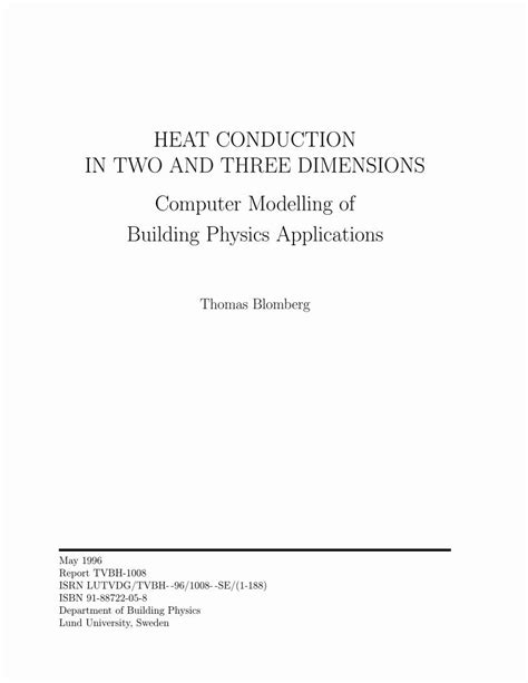 Pdf Heat Conduction In Two And Three Dimensions … · Heat Conduction