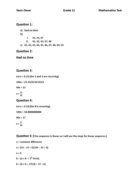 math test sequence pdf