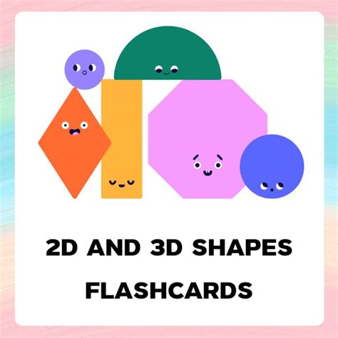2d And 3d Shapes Real Life Objects Flashcards Printable Geometry