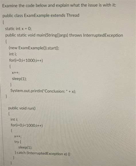 Solved Examine The Code Below And Explain What The Issue Is Chegg