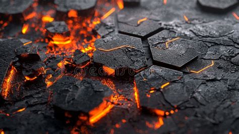 With A Hexagonal Abstract Metal Background And A Light Image In The