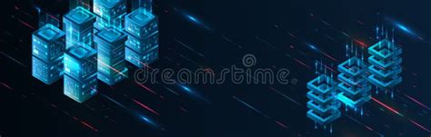 Technology Concept For Data Center With Server Or Hosting Binary Code Structure Big Data