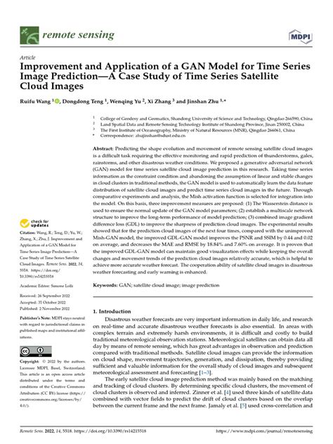 Improvement And Application Of A Gan Model For Time Series Image Prediction Pdf Cluster
