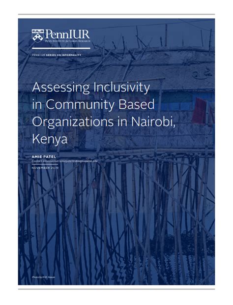 Assessing Inclusivity In Community Based Organizations In Nairobi
