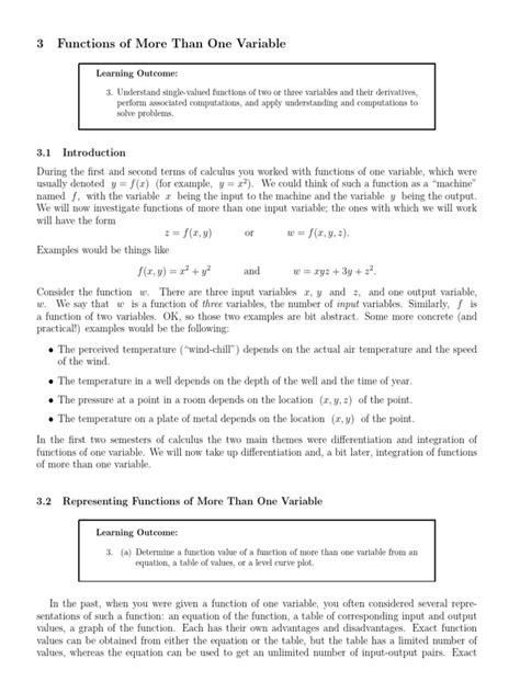 Multivariable Calculus Guide Pdf Derivative Function Mathematics