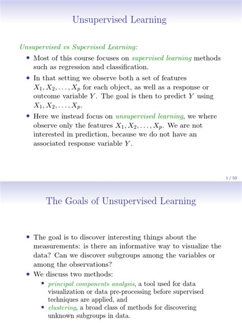 Ch12 Unsupervised Learning Pdf Principal Component Analysis