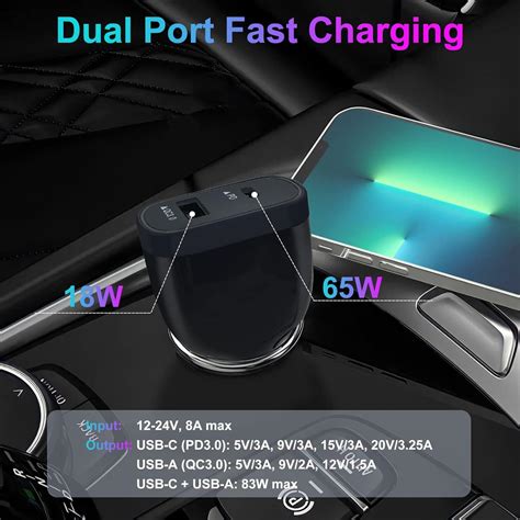 Gadgetech W Type C Car Charger Port Car Charger Usb C Pd W Qc With Ft Fast Type C