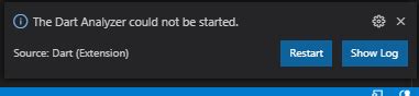The Dart Analyzer Could Not Be Started In VSCode Issue 2395