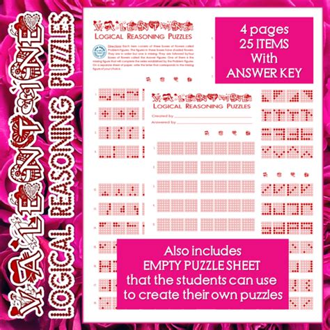 Valentine Logical Reasoning Puzzles Made By Teachers