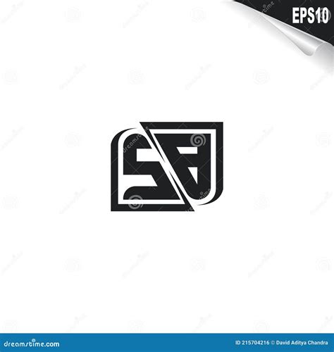 Initial Sb Logo Design With Shape Style Logo Business Branding Stock