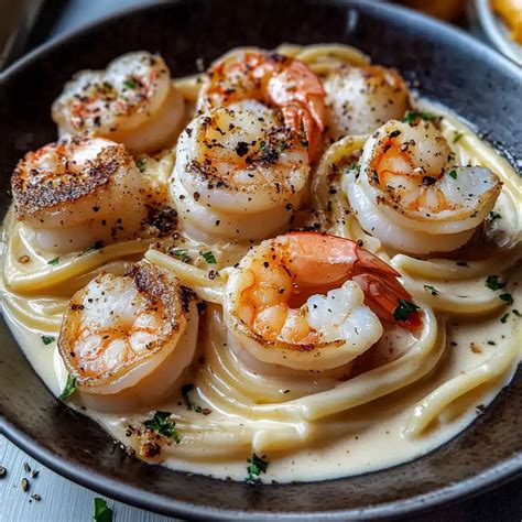 Speedy Creamy Shrimp And Scallop Pasta Bliss Recipes Magnet