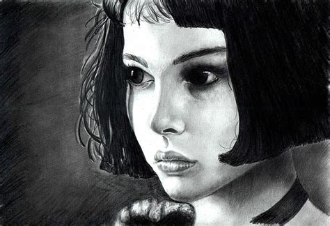 검은 색과 회색 여자 그림 눈 보기 머리 초상화 그림 여배우 검정색과 흰색 소녀 나탈리 포트만 레온 마틸다 HD 데스크탑 벽지 Wallpaperbetter