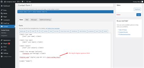 Signature Field With Contact Form 7 Wordpress Plugin