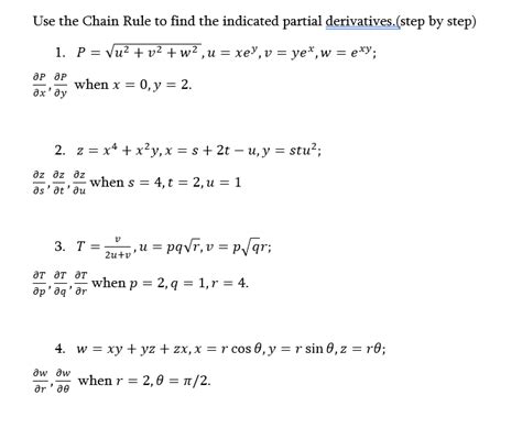 Solved Use the Chain Rule to find the indicated partial | Chegg.com