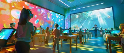 Augmented Reality Classroom Interactive Lessons With Holograms Premium Ai Generated Image