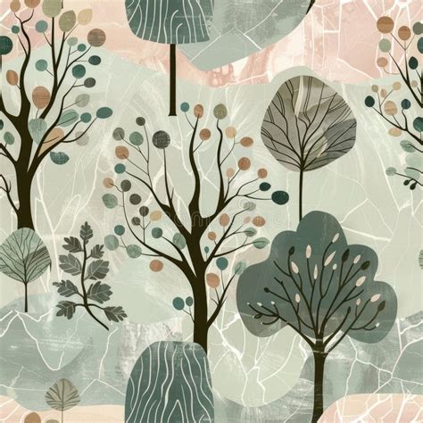Abstract Botanical Patterns With Stylized Trees And Textured Background Stock Image Image Of Abstract Botanical Patterns With Stylized Trees And Textured Background Stock Image Image Of