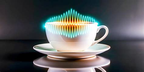 Flat Abstract Glowing Waveform Creating A Teacup Outline Concept As Glowing Waveforms Dance To