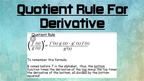 Quotient Rule Derivative