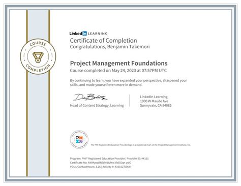 certificate of completion benjamin takemori