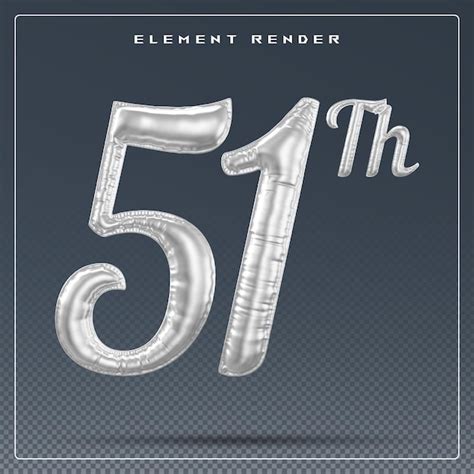 Premium Psd 51 Year Anniversary Silver Number