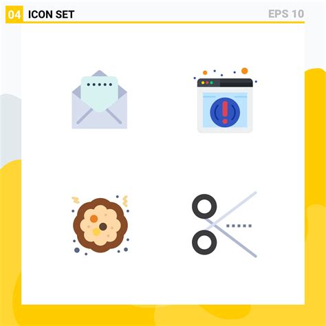 4 Thematic Vector Flat Icons And Editable Symbols Of Document Cut Web Christmas Scissors