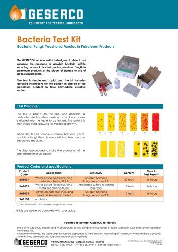 Stm 1 Test Kit Geserco Pdf Catalogs Technical Documentation