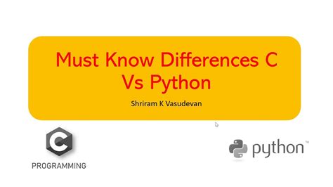 C Vs Python Must Know Aspects YouTube