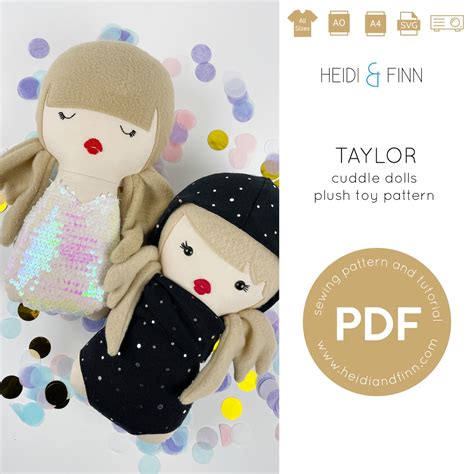 Taylor Doll Pattern Cuddle Doll Pattern Sewing Pattern Soft Doll Pattern Pdf Sewing Pattern