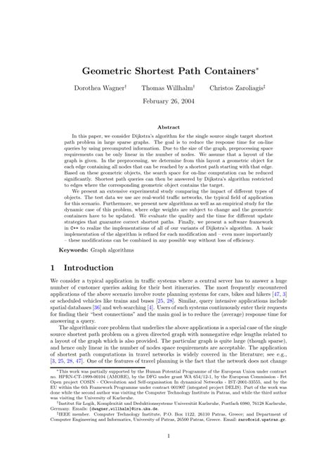 Pdf Geometric Shortest Path Containers Online