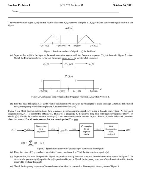Problems In Class Lecture 17 Problem 1 Ece 320 Lecture 17 October 26