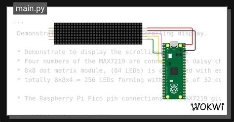 Raspberry Pi Pico And Max7219 8x8 Dot Matrix Scrolling Display Test