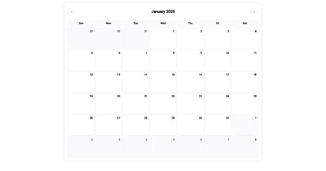 Employee Absence Calendar Free Angular Css Component
