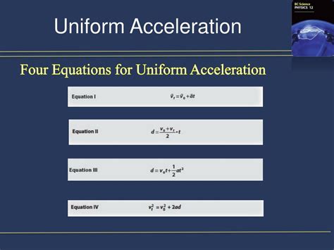 PPT Uniform Acceleration PowerPoint Presentation Free Download ID