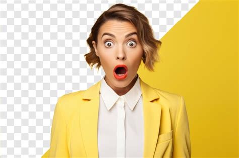 Premium Psd Shocked Expression Of Caucasian Woman