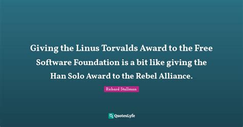giving the linus torvalds award to the free software foundation is a b