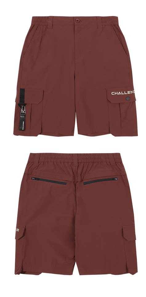 카고 나일론스판 아웃포켓 남성 골프반바지 브라운challenger