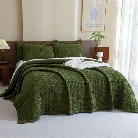 Sanracie 100 Cotton Waffle Weave Quilt Set King Size110