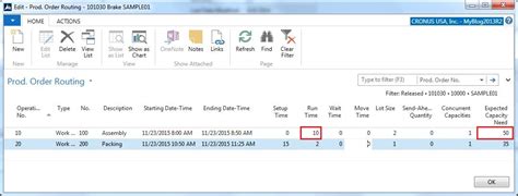 Production Lead Time Using Routings In Microsoft Dynamics Nav Olof