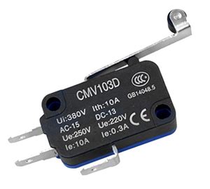 Hobbytronics MINI MICRO LIMIT SWITCH 10A LEVER ROLL 23mm LONG