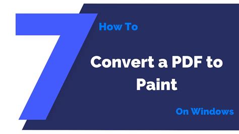 How To Convert A PDF To Paint On Windows PDFelement 7 YouTube