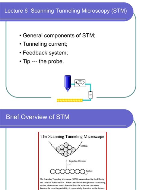 Lecture 6 Stm Pdf Scanning Tunneling Microscope Quantum Tunnelling