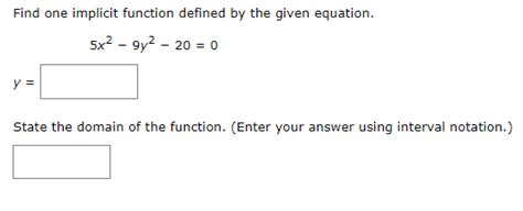 Solved Find One Implicit Function Defined By The Given
