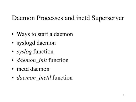 Ppt Daemon Processes And Inetd Superserver Powerpoint Presentation Free Download Id7013055