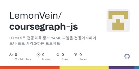 github lemonvein coursegraph js html5로 전공과목 정보 yaml 파일을 전공이수체계도나 표로
