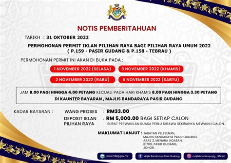 Pbt Di Johor Mula Keluarkan Permohonan Permit Iklan Pilihan Raya