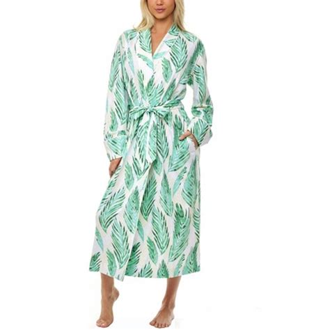 Adr Womens Soft Cotton Knit Jersey Lounge Robe With Pockets Long