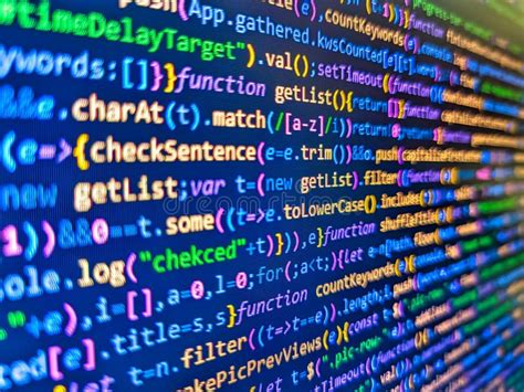 Abstract Computer Script Code Data Optimization Software Developer Programming Code Web