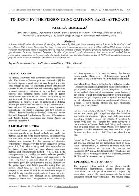 Biometric Authorization System Using Gait Biometry Pdf
